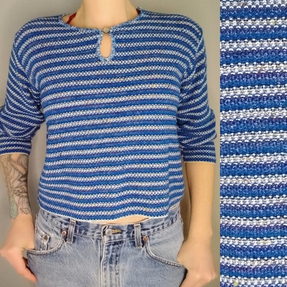 Vintage | Sweaters | Vintage 9s Cropped Sweater Large Boxy Oversized ...